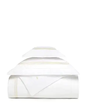 PRATESI Tre Righe Duvet Cover, King - White/beige