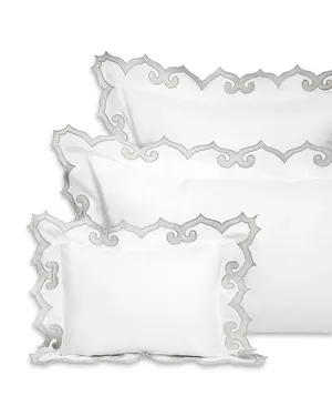 PRATESI Marrakesh Boudoir Sham - White/sterling