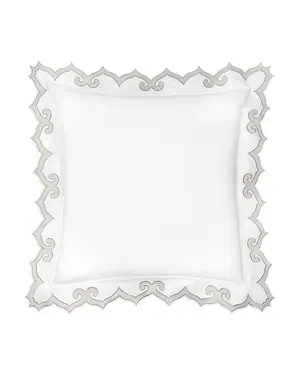 PRATESI Marrakesh Pique Continental Euro Sham - White/sterling