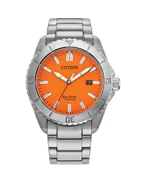 Citizen Eco-drive Brycen Watch, 41mm - Orange/silver