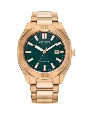 Citizen Eco Drive Weekender Sport Odyn 41mm Watch - Green/rose Gold