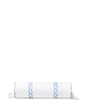 PRATESI Treccia Neckroll Sham - White/medium Blue