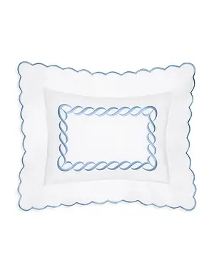 PRATESI Treccia Boudoir Sham - White/medium Blue