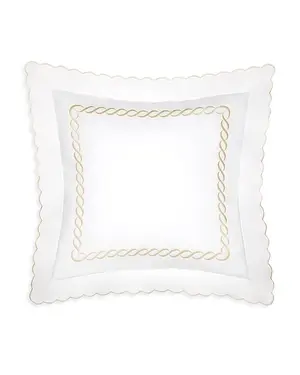 PRATESI Treccia Continental Euro Sham - White/beige