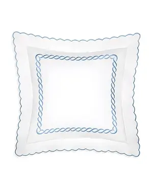 PRATESI Treccia Continental Euro Sham White/medium Blue