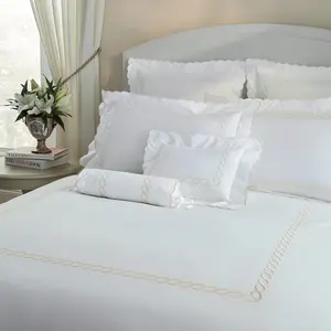 PRATESI Treccia Duvet Cover, Twin - White/beige