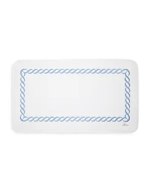 PRATESI Treccia Tub Mat - White/medium Blue