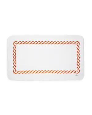PRATESI Treccia Tub Mat - White/orange