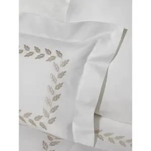 PRATESI Federico Queen Sham - White/antique Silver