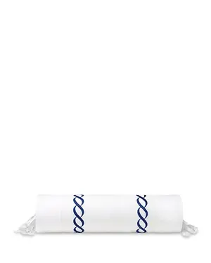 PRATESI Treccia Moderno Sham, Neckroll - White/navy