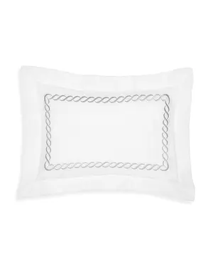 PRATESI Treccia Moderno Sham, Queen - White/sterling