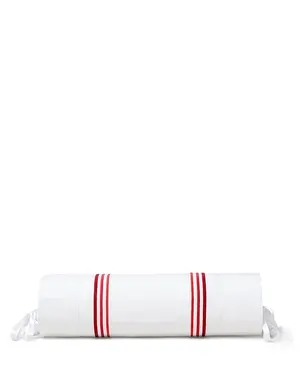 PRATESI Tre Righe Ombre Neckroll Sham - White/scarlet