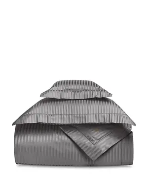 PRATESI Raso Rigato Neck Roll Sham - Charcoal
