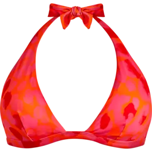 Vilebrequin Vilebrequin Leopard Halter Bikini Top Orange
