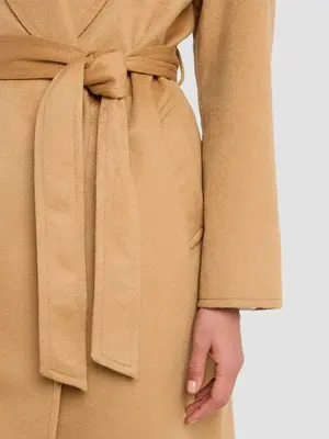 Sofia Cashmere Cashmere Shawl-collar Coat - Camel