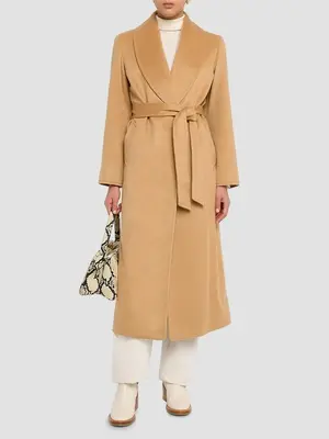 Sofia Cashmere Cashmere Shawl-collar Coat - Camel
