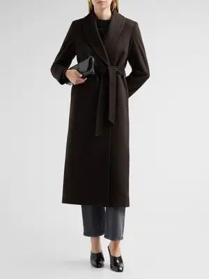 Sofia Cashmere Cashmere Shawl-collar Coat - Camel