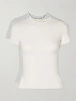 SKIMS Set Of Two Stretch-cotton Jersey T-shirts - Gray