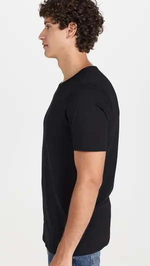 BOSS Logo Embroidered Cotton Tee 3 Pack - Black