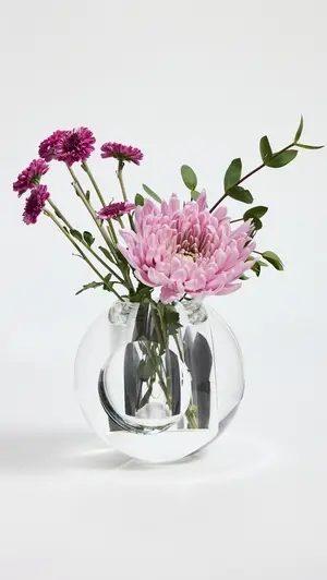 TIZO DESIGN Large Crystal Round Bubble Glass Vase Round Bubble
