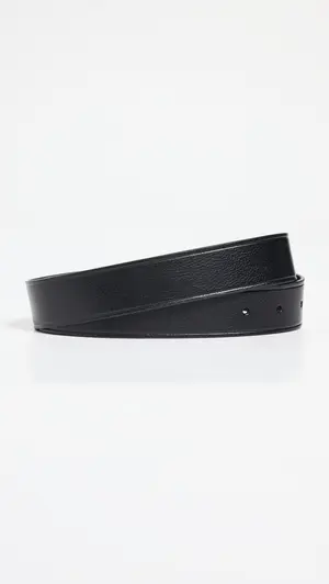 Madewell Medium Leather Belt - Black And Silver