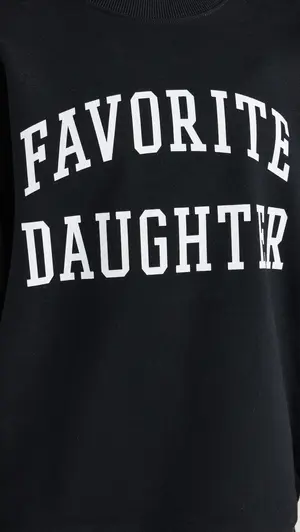 FAVORITE DAUGHTER Collegiate Fleece Sweatshirt - Black/white