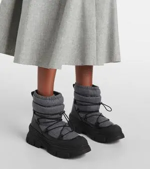 Brunello Cucinelli Leather-trimmed Snow Boots