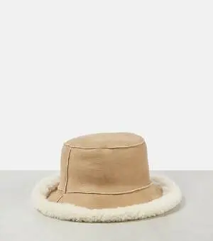 Brunello Cucinelli Reversible Shearling Bucket Hat - Brown