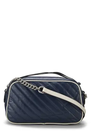 Gucci Leather Torchon Marmont Crossbody - Blue