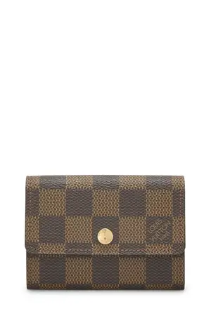 LOUIS VUITTON Damier Ebene Porte Monnaie Plat - Brown