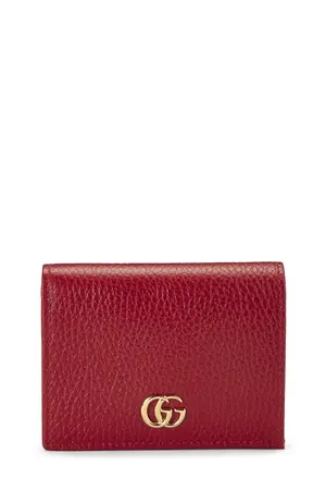 Gucci Leather Gg Card Case - Red