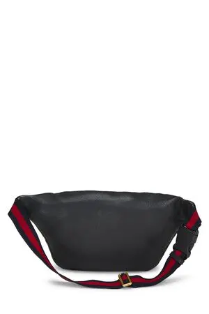 Gucci Grained Leather Logo Belt Bag - Black