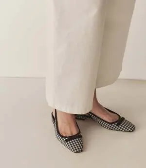 DÔEN DOEN Cossima Slingback Black And White Gingham
