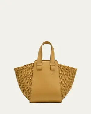 Loewe Loewe Hammock Woven Leather Top-Handle Bag - Sahara
