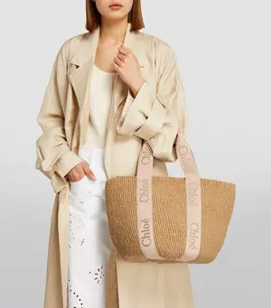 Chloé Large Woody Basket Tote - Nude