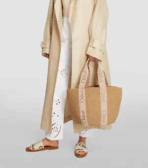 Chloé Large Woody Basket Tote - Nude