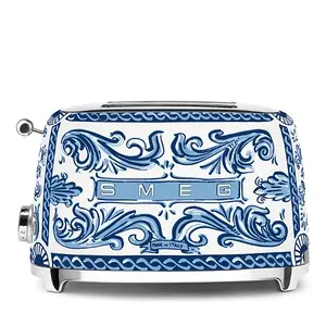 SMEG Dolce & Gabbana 50's Retro Style Aesthetic Blu Mediterraneo 2 Slice Toaster Blue