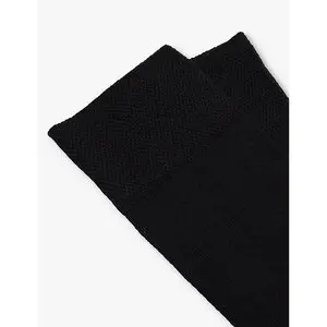 Falke Sensitive London Ankle-rise Stretch-cotton Blend Socks - Black