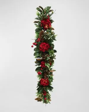 WINWARD HOME 60" Hydrangea Christmas Garland - Red/green