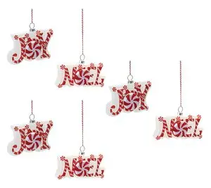 MELROSE Glass Peppermint Joy Noel Ornament - One-color