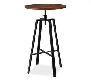 GLITZHOME Industrial Modern Adjustable Round Ba R Table - One-color