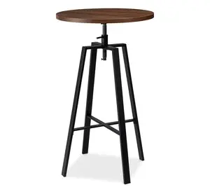 GLITZHOME Industrial Modern Adjustable Round Ba R Table