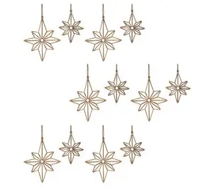 MELROSE Rattan Wrapped Metal Star Ornament - One-color