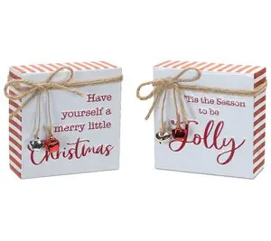 MELROSE Christmas Sentiment Sign With Bell Acce Nts - One-color