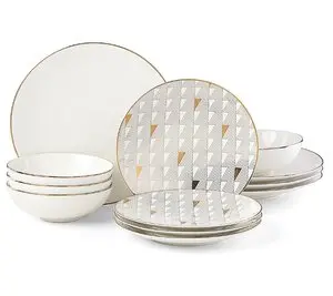 LENOX 12-piece Trianna Porcelain Dinnerware Set - One-color