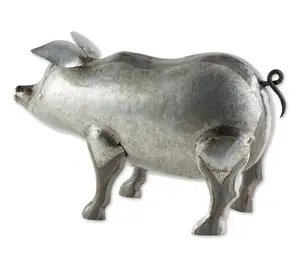 ZINGZ & THINGZ Galvanized Pig Sculpture