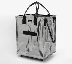 HULKEN Large Rolling Tote Bag With Zip Top Closure