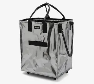 HULKEN Large Rolling Tote Bag With Zip Top Closure