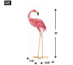 ZINGZ & THINGZ Standing Flamingo Looking Back G Arden Statue