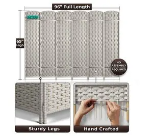 SORBUS 6 Panel Room Divider 6 Ft. Tall